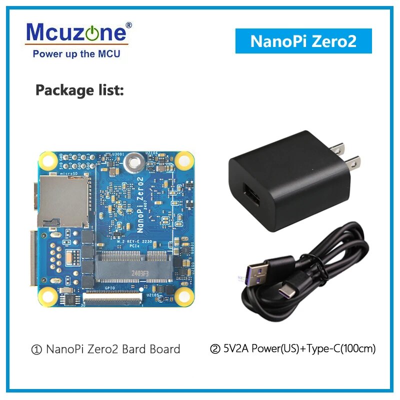 Мини-доска NanoPi Zero2, RK3528A, FriendlyElec, 1ГБ/2ГБ ОЗУ + 0/32ГБ/64ГБ eMMC. Супер маленький быстрый компьютер с поддержкой Gige, MT7922 (WiFi6E), 8822CE