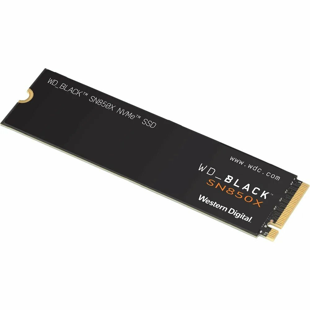 Western Digital 1 ТБ Внутренний SSD-диск Western Digital WDS100T2X0E Накопитель SSD WD 1Tb Black SN850X, M.2(22x80mm), NVMe, PCIe 4.0 x4, 3D TLC, R/W 7300/6300MB/s, IOPs 800 000/1 100 000, TBW 600, DWPD 0.3 (12 мес.), M.2 (WDS100T2X0E)