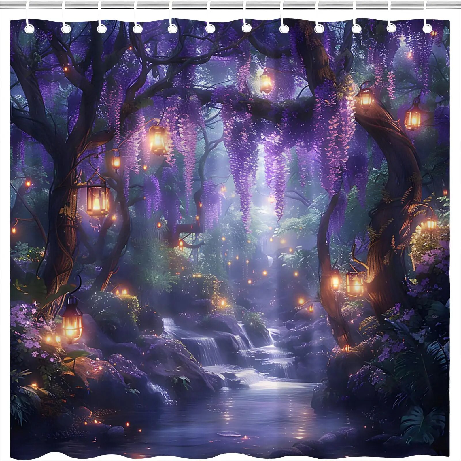 Занавеска для душа "Кувшинки" 200x180 см, цвет 9