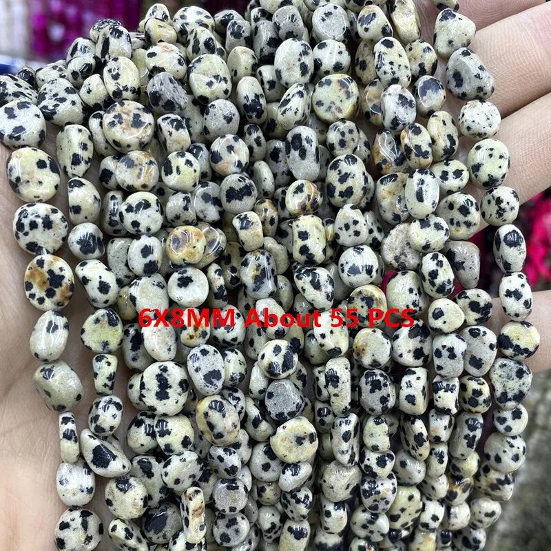Бусины Яшма Далматинец SYSRXLR 6X8MM About 55 PCS