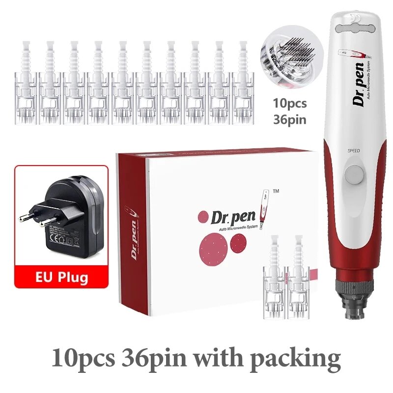 Аппарат Для Микронидлинга Dr.pen Ultima N2 С 12 Картриджами, Набор Для Ухода За Кожей, Иглы 0.25 Мм, Дерматом Для Омоложения .