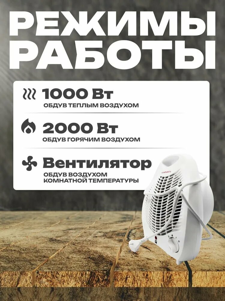 Тепловентилятор обогреватель для дома 2000 Вт — фото 1