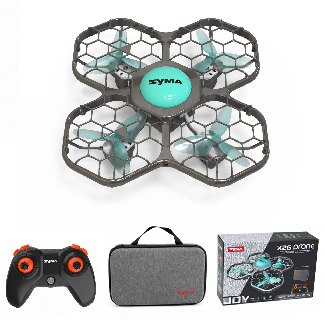 Квадрокоптер Syma X26PRO-E зеленый с сумкой - SYMA-X26PRO-EG