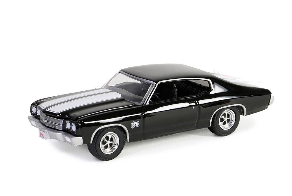 Модель коллекционная GREENLIGHT Chevrolet chevelle "dazed david" 1970, black/white stripes (длина модели 6-10 см)