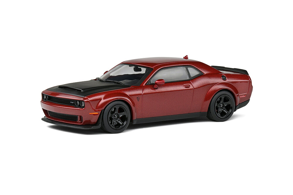 Модель коллекционная SOLIDO Dodge challenger srt V8 6.2L demon red metallic/matt black