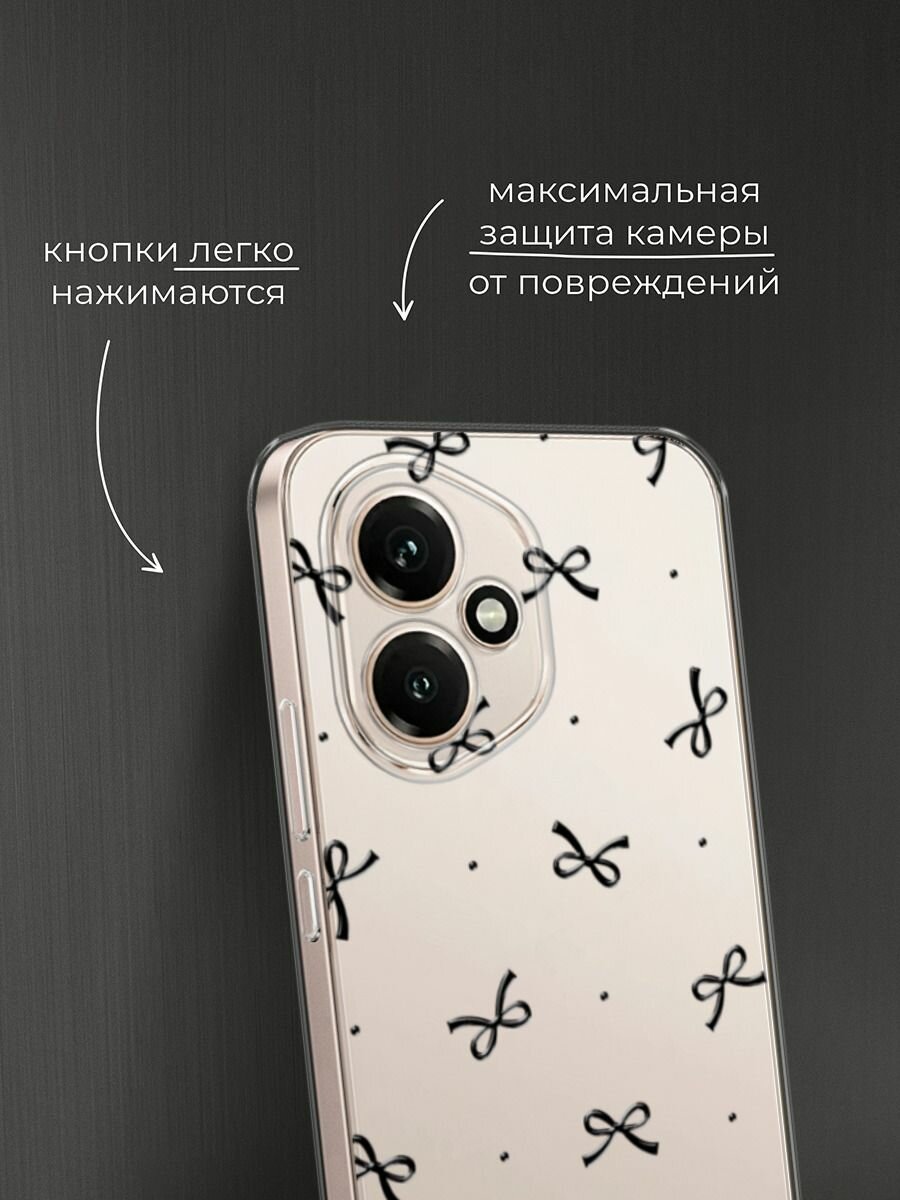 Силиконовый чехол на Honor 400 / Хонор 400 с принтом Бантики и точки — фото 1