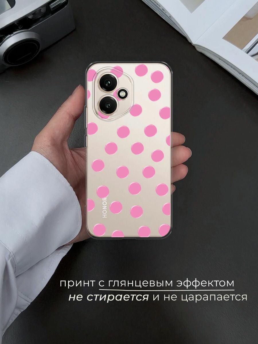 Силиконовый чехол на Honor 400 / Хонор 400 с принтом Фон в горошек — фото 1