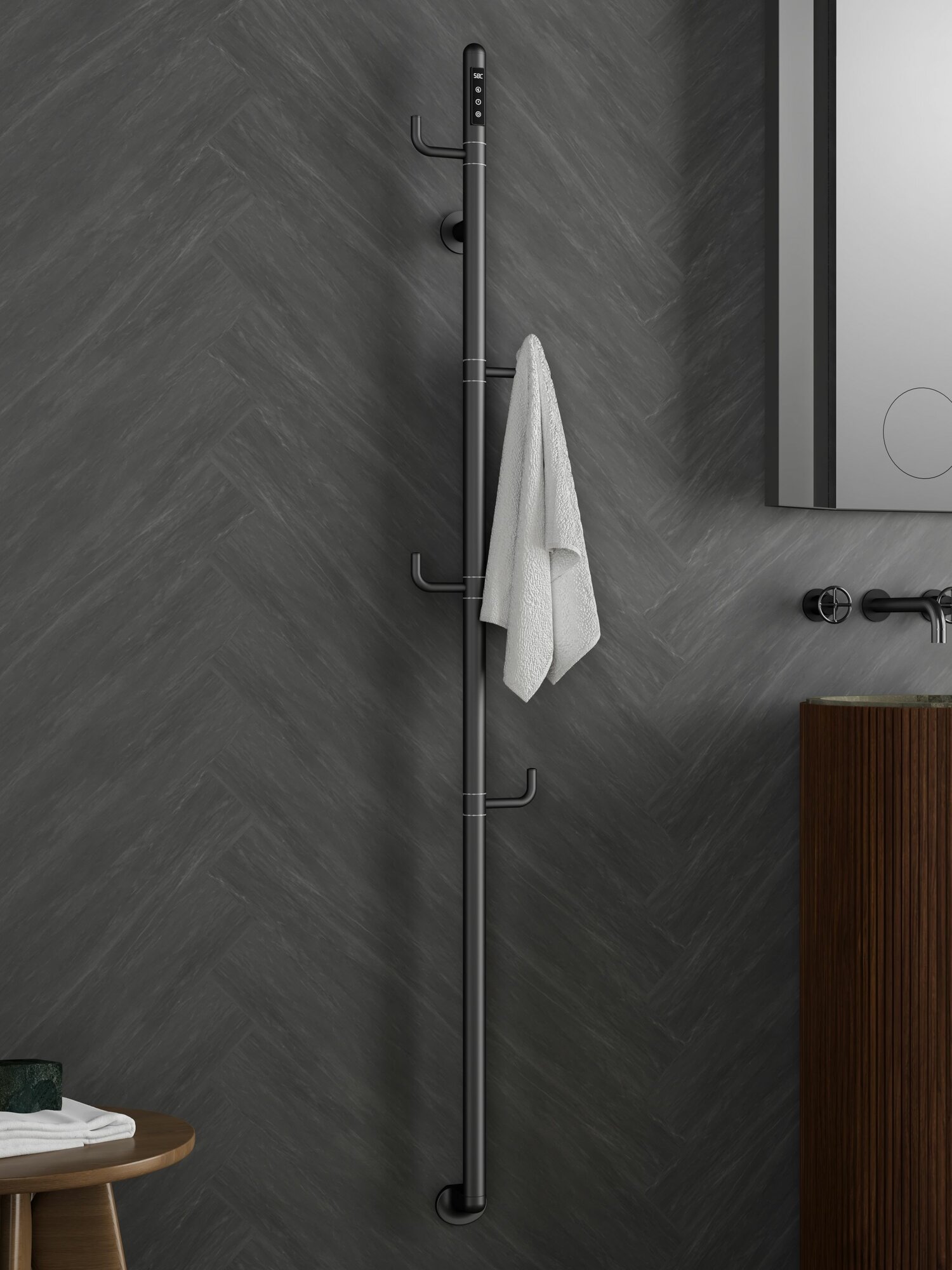 Полотенцесушитель электрический AQUAme c поворотными крючками AQM3150GM