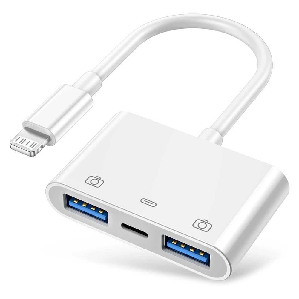 USB-адаптер Lightning Для Зарядки Камер И iPhone/iPad, OTG-кабель С Гнездовым Разъемом Для Подключения Камер, Флеш-накопителей