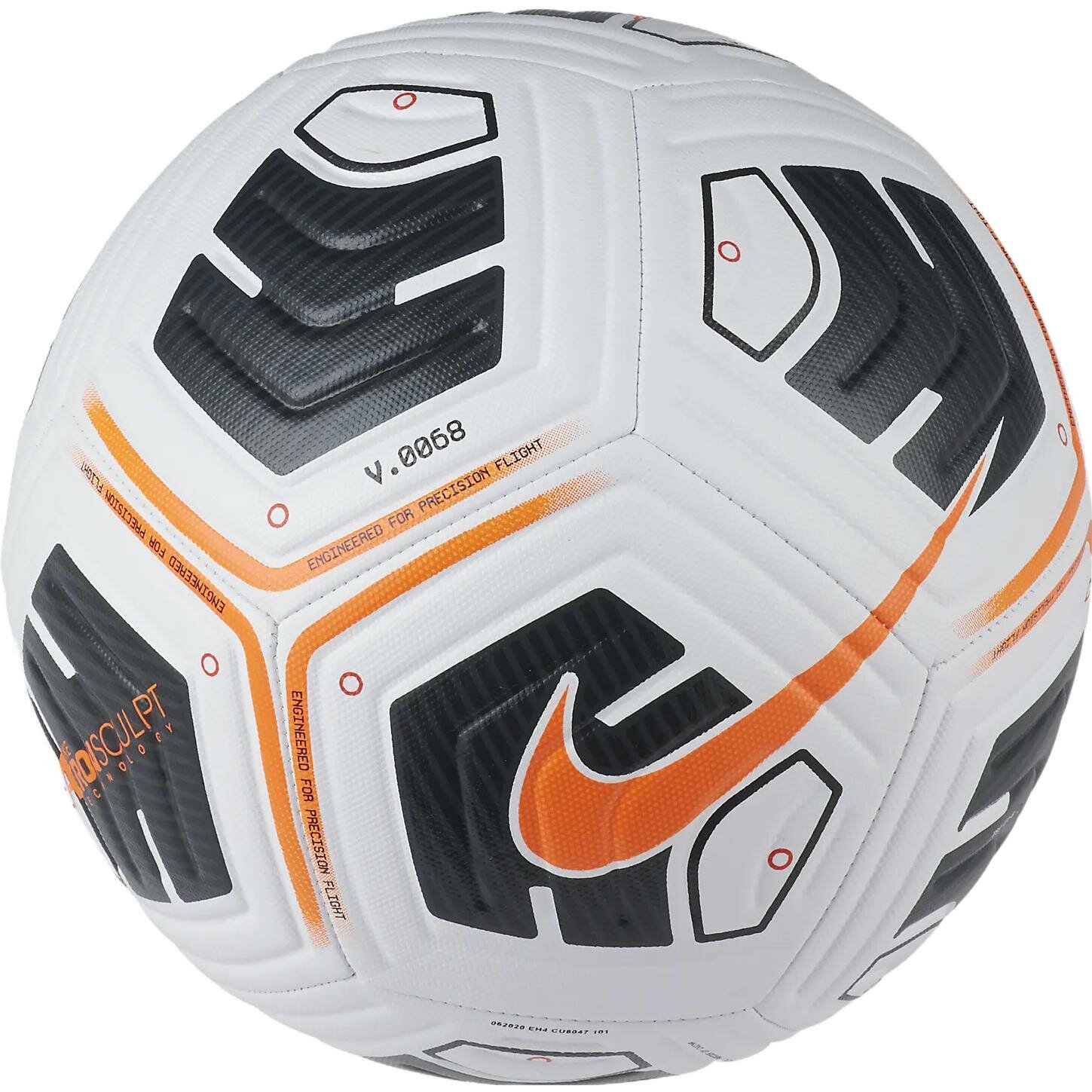 Футбольный мяч унисекс Nike Size 5 Pu Machine Stitched Soccer Ball, белый, черный, оранжевый
