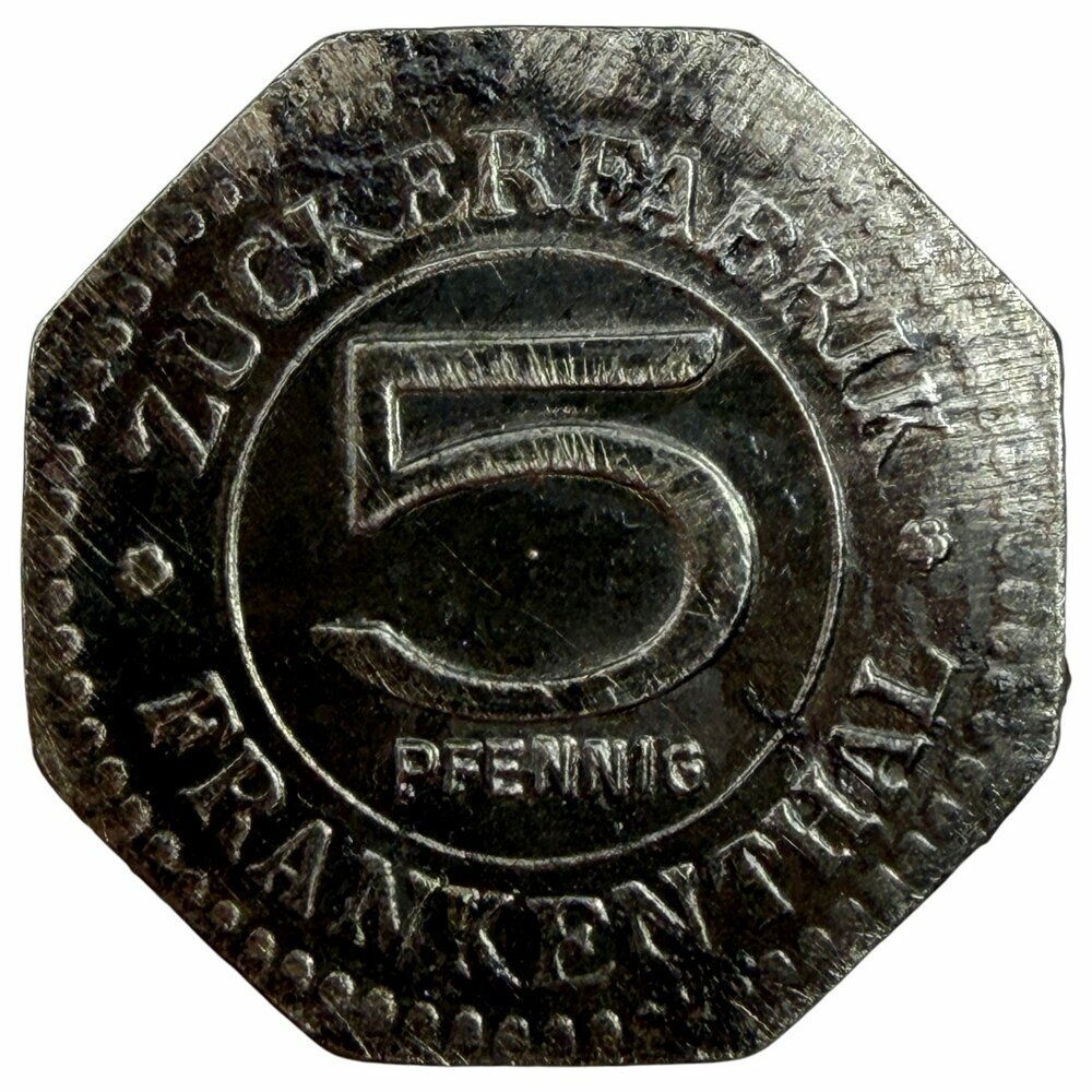 Германия, Германская империя, Франкенталь 5 пфеннигов 1918 г. (Сахарный завод)