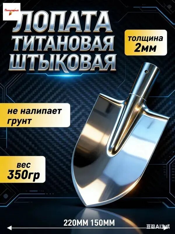 Лопата штыковая, туристическая 15 см