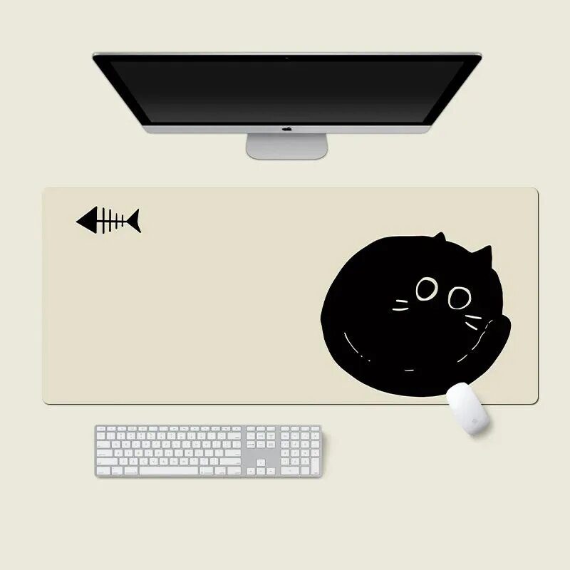 CUTE CAT Коврик для мыши, XXL, светло-бежевый, шоколадный