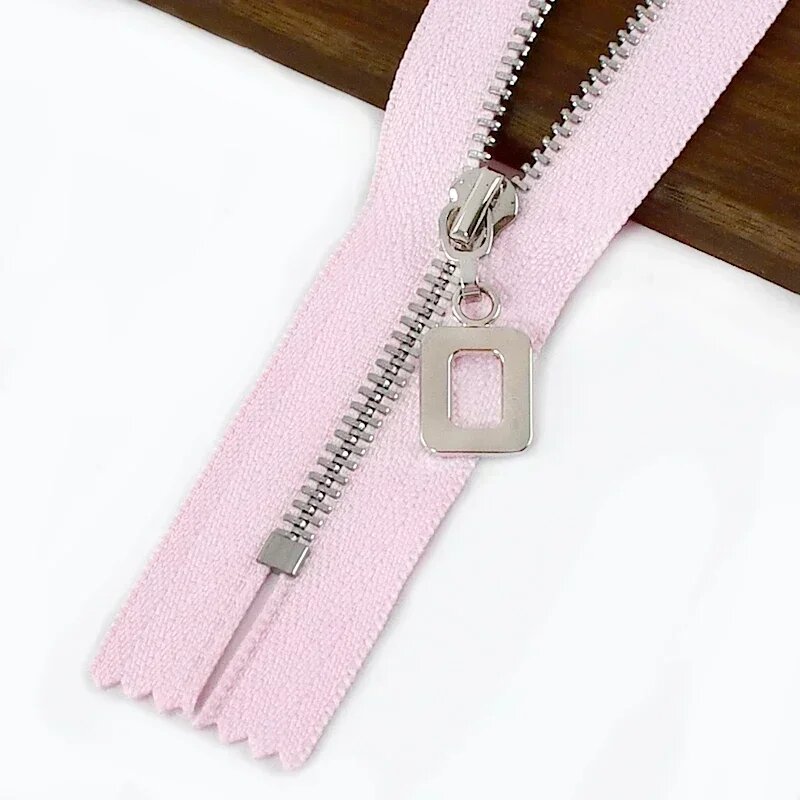 Металлические молнии Meetee 3 шт, 15/18/20/25/30 см ZA117-PinkSilver, 30cm
