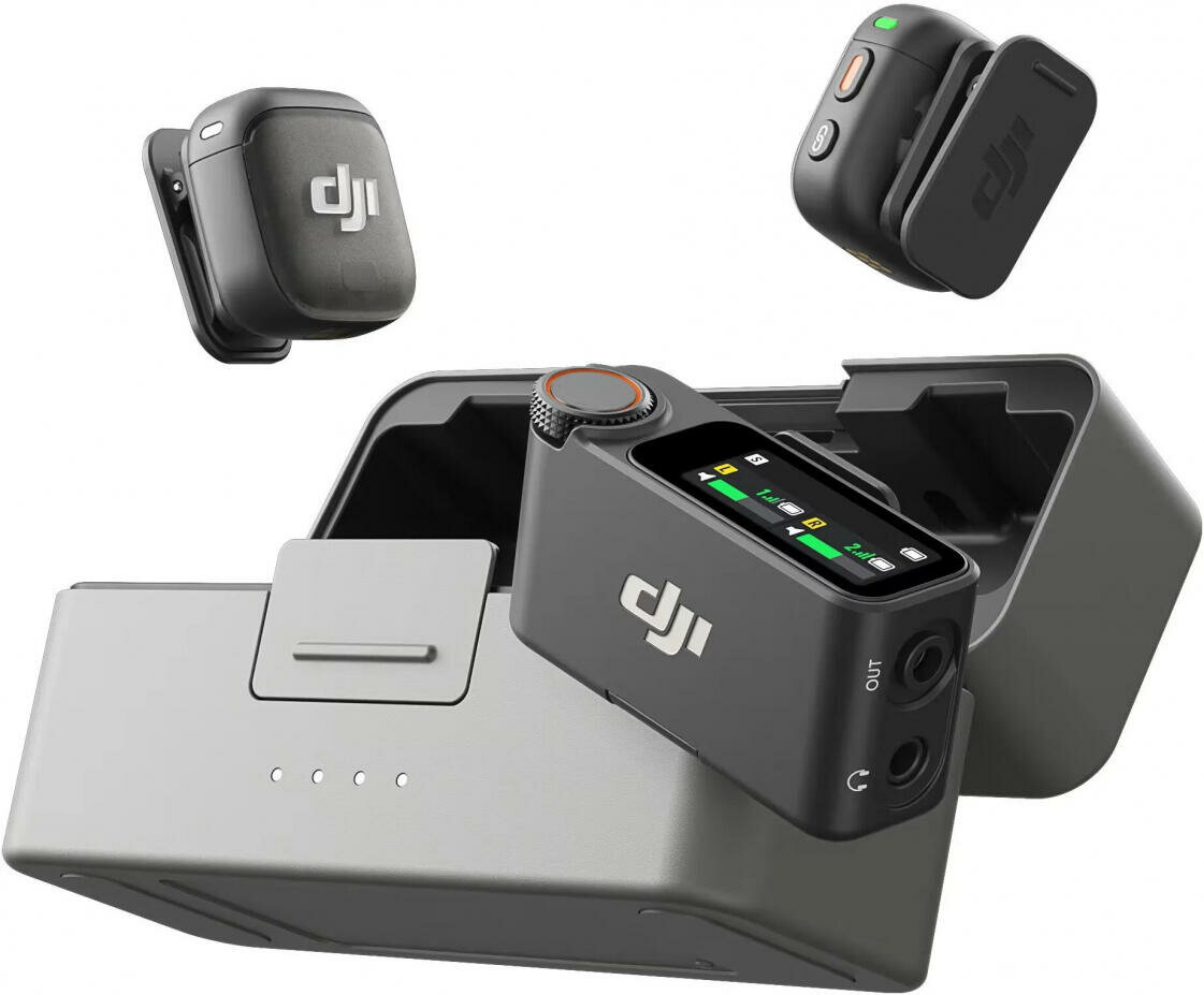 Беспроводной петличный микрофон DJI Mic 3 (2 TX + 1 RX + Charging Case), черный