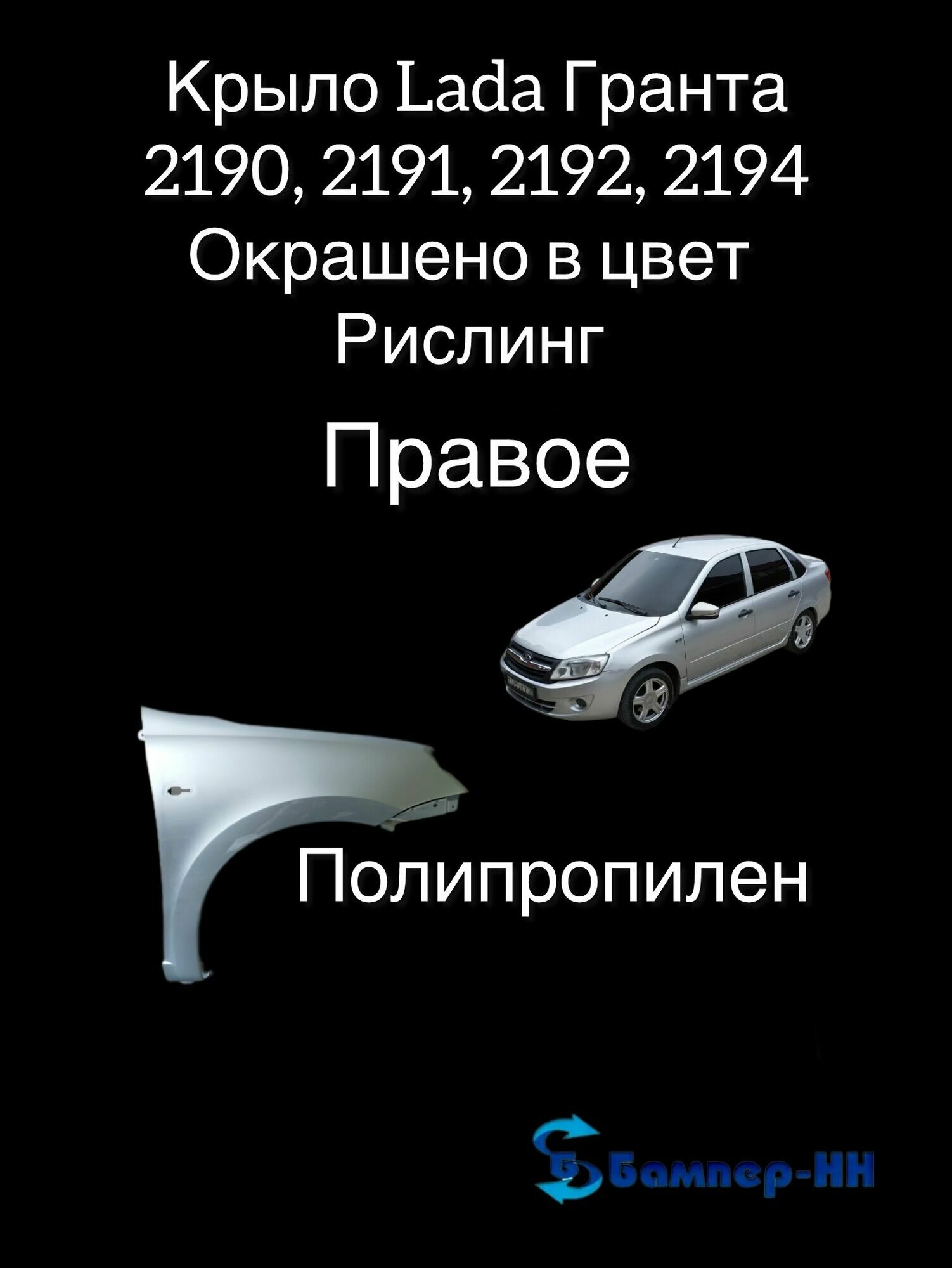 Крыло Гранта пластик от производителя Правое Рислинг