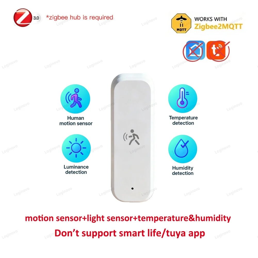 Датчик движения Coolo Zigbee с измерением температуры и влажности type3 For Z2M
