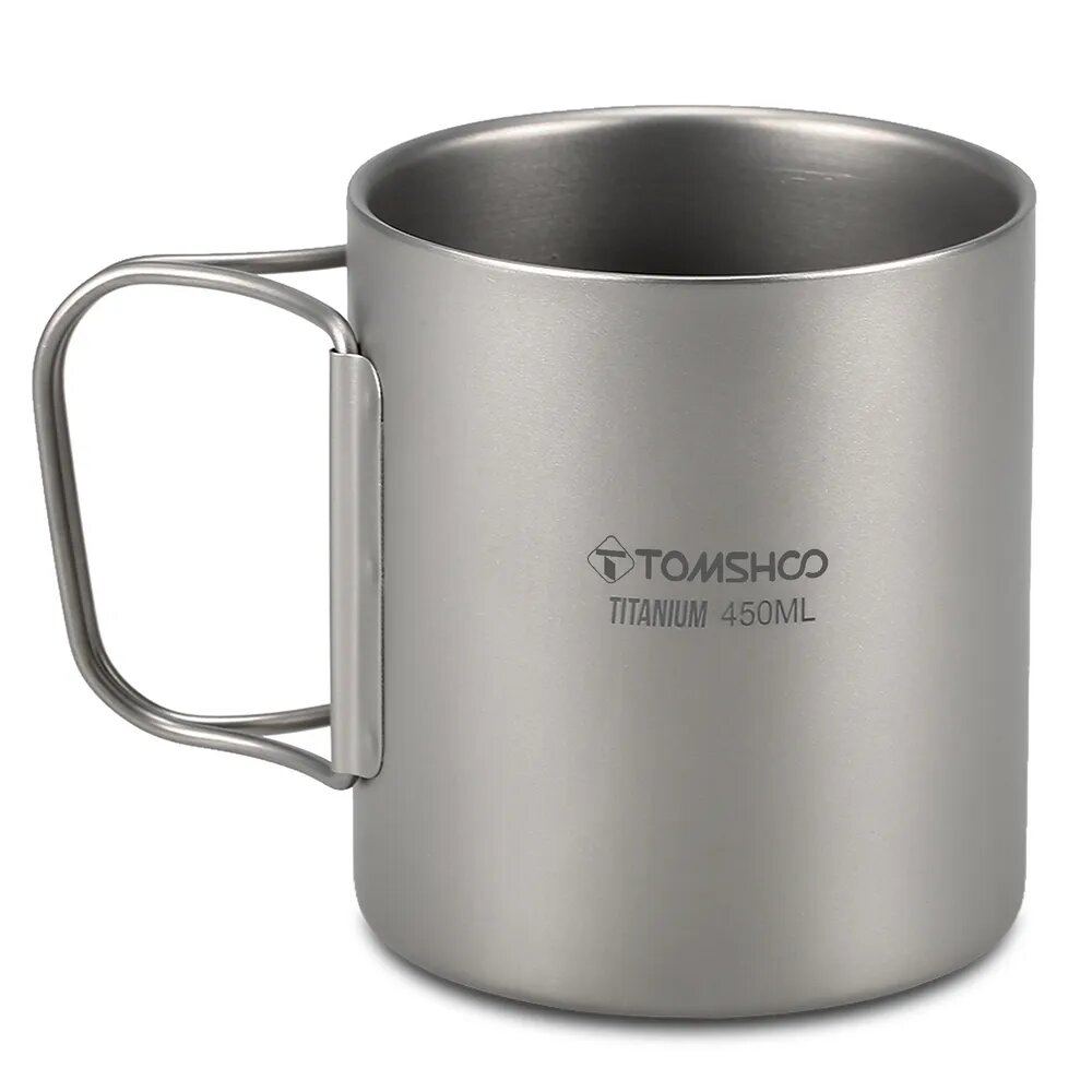 TOMSHOO 450 мл Титановая чашка для воды с двойными стенками, кружка , Top Sport