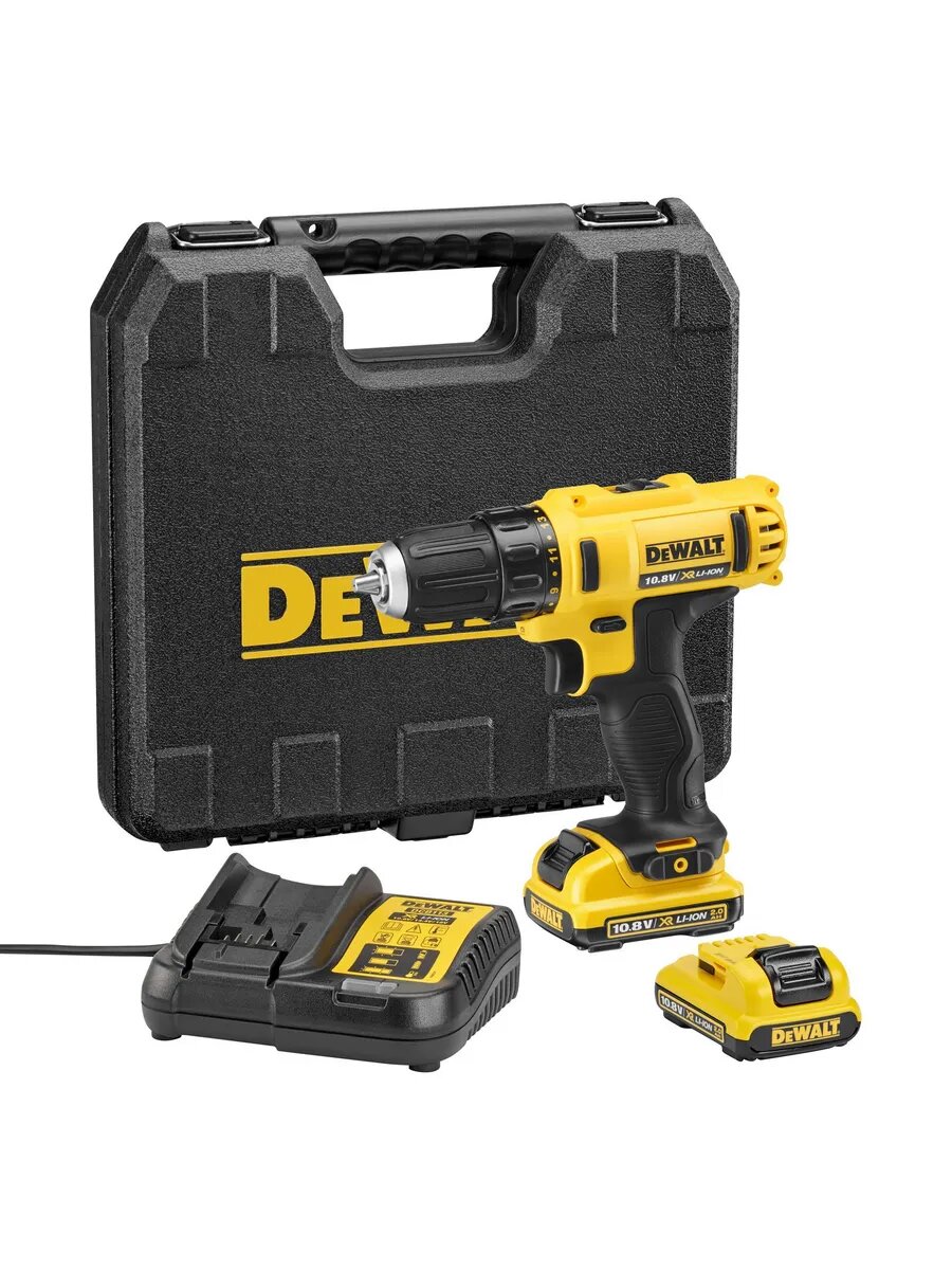 Аккумуляторная дрель-шуруповерт DEWALT DCD710D2, 12 В, 1500 об/мин, с АКБ 2 Ач и ЗУ, в кейсе (DCD710D2-QW)