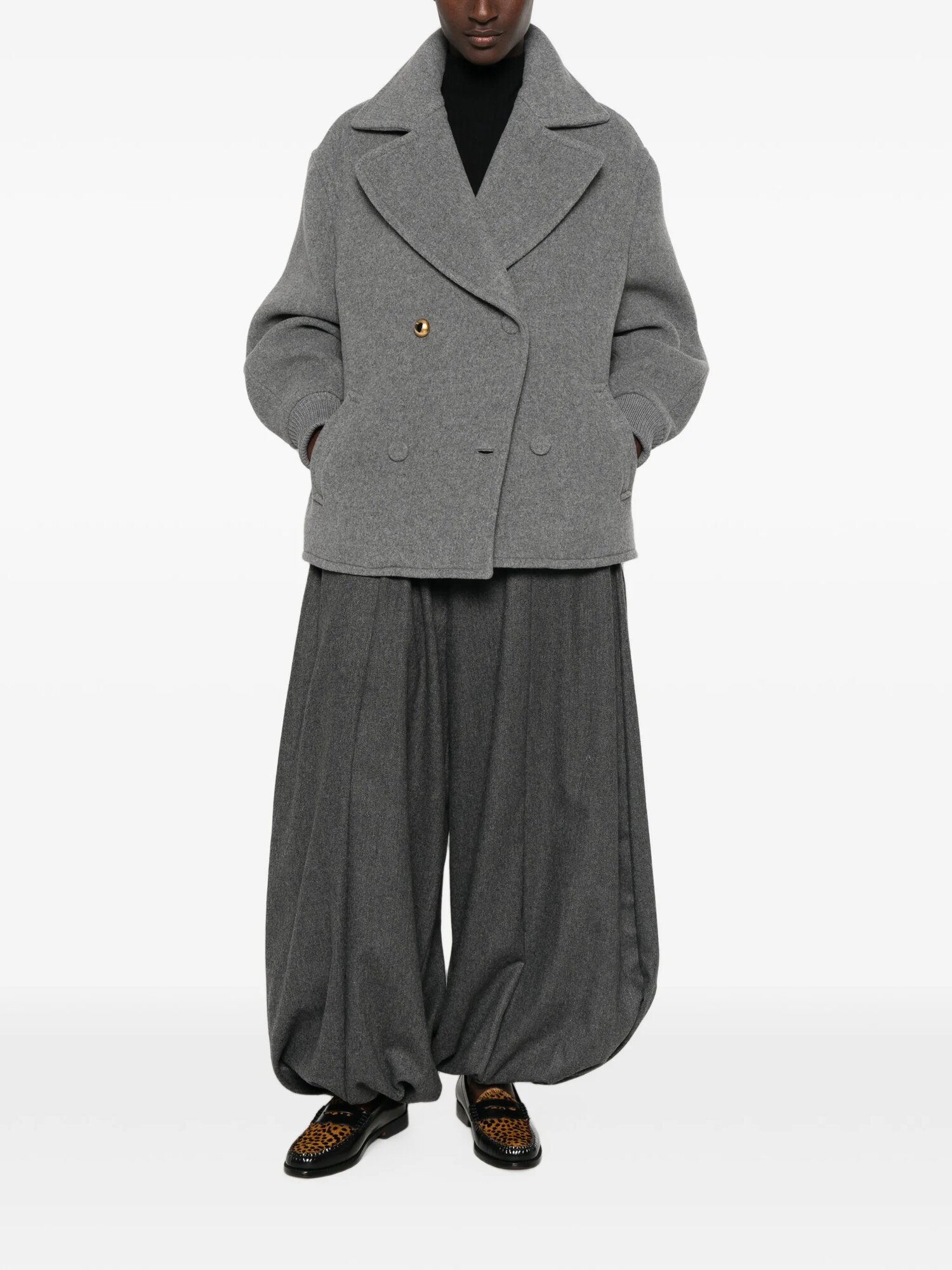 Куртка MOSCHINO Double-breasted heart-motif wool jacket, размер 40 — фото 1