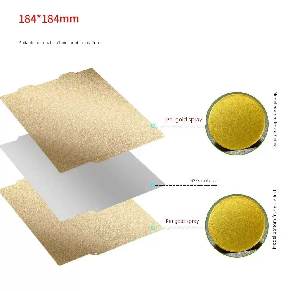 Платформа для 3D-печати Tuozhu A1/P1P2S/A1mini/H2D: печатная пластина из пружинной стали, PEI-пластина, нагреваемая