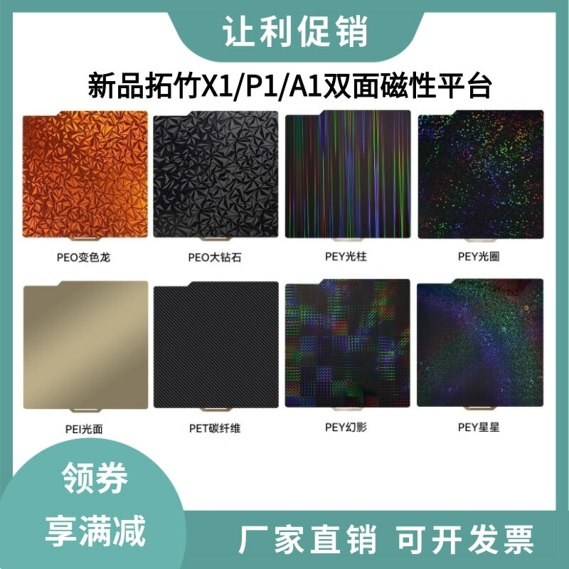 Новый продукт: Платформа для 3D-печати Tuozhu X1C P1S A1 из глянцевой пружинной стали PEI с двусторонней магнитной