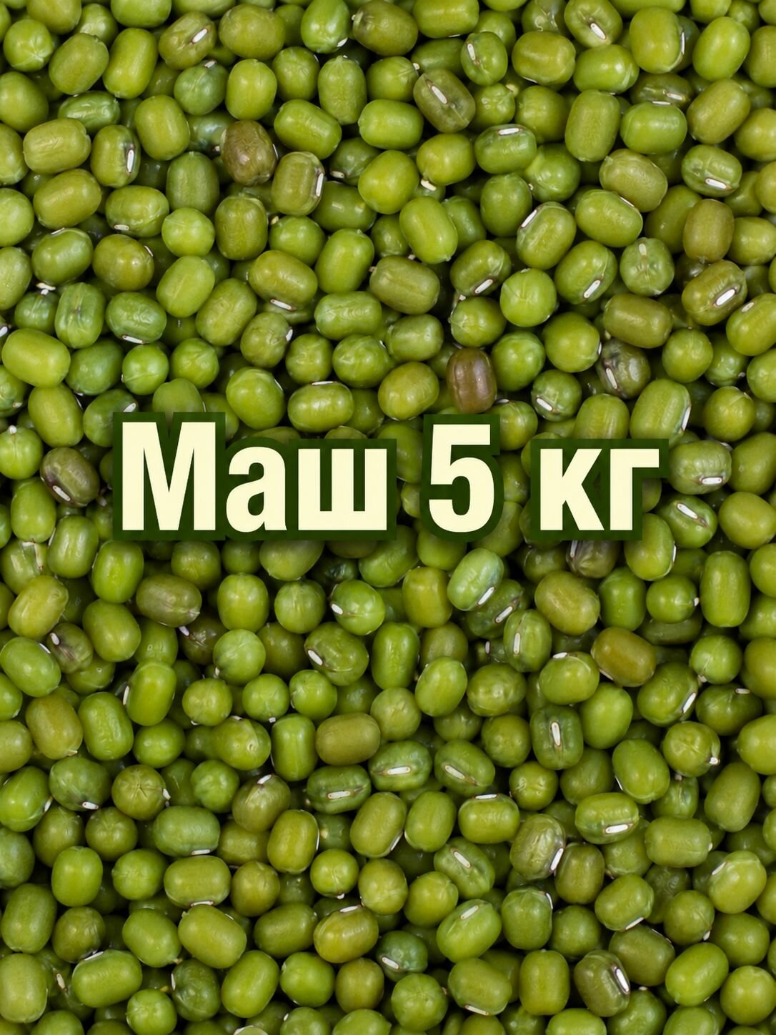 Маш (бобы мунг), Высший сорт, здоровое питание, без глютена, для каш, для проращивания, Вегетарианский продукт, Vegan 5 000 гр, 5 кг