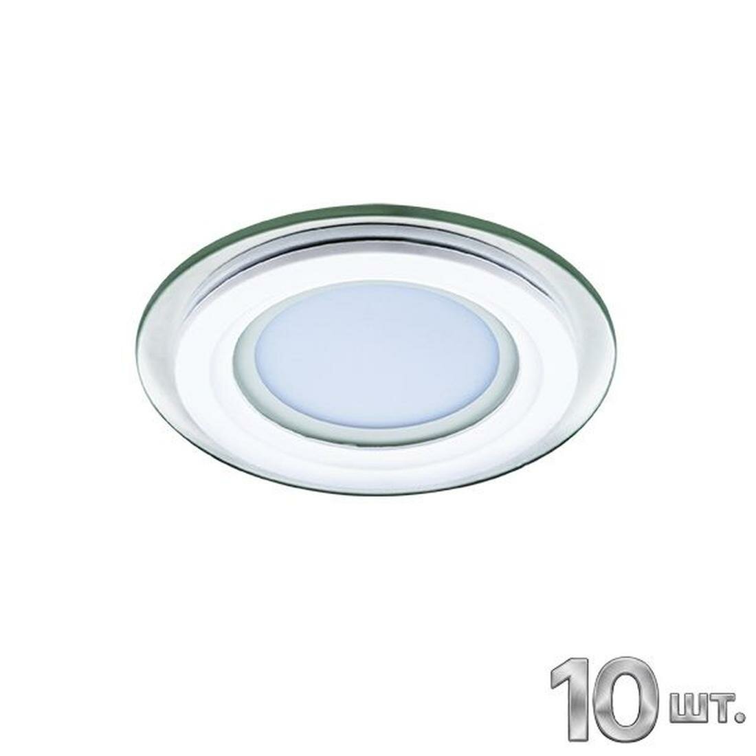 Светильник потолочный светодиодный влагозащищенный Lightstar ACRI 212010, IP44, 3000K, 6W, круглый, белый, 10 шт.