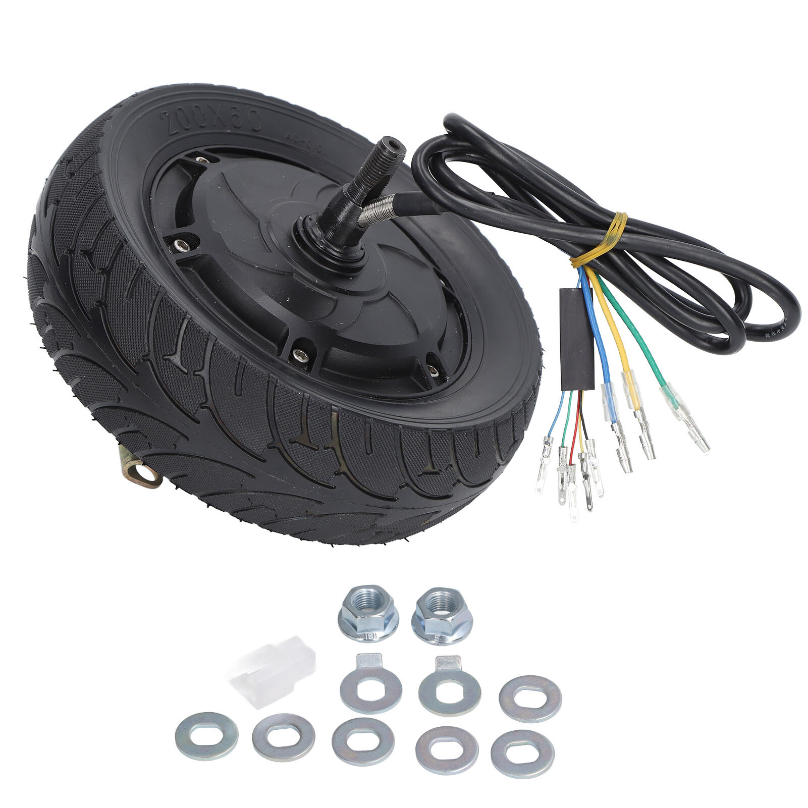 Мотор-колесо с тормозом 8in, 36-48V, 500-1200W, 1400 RPM, водонепроницаемое