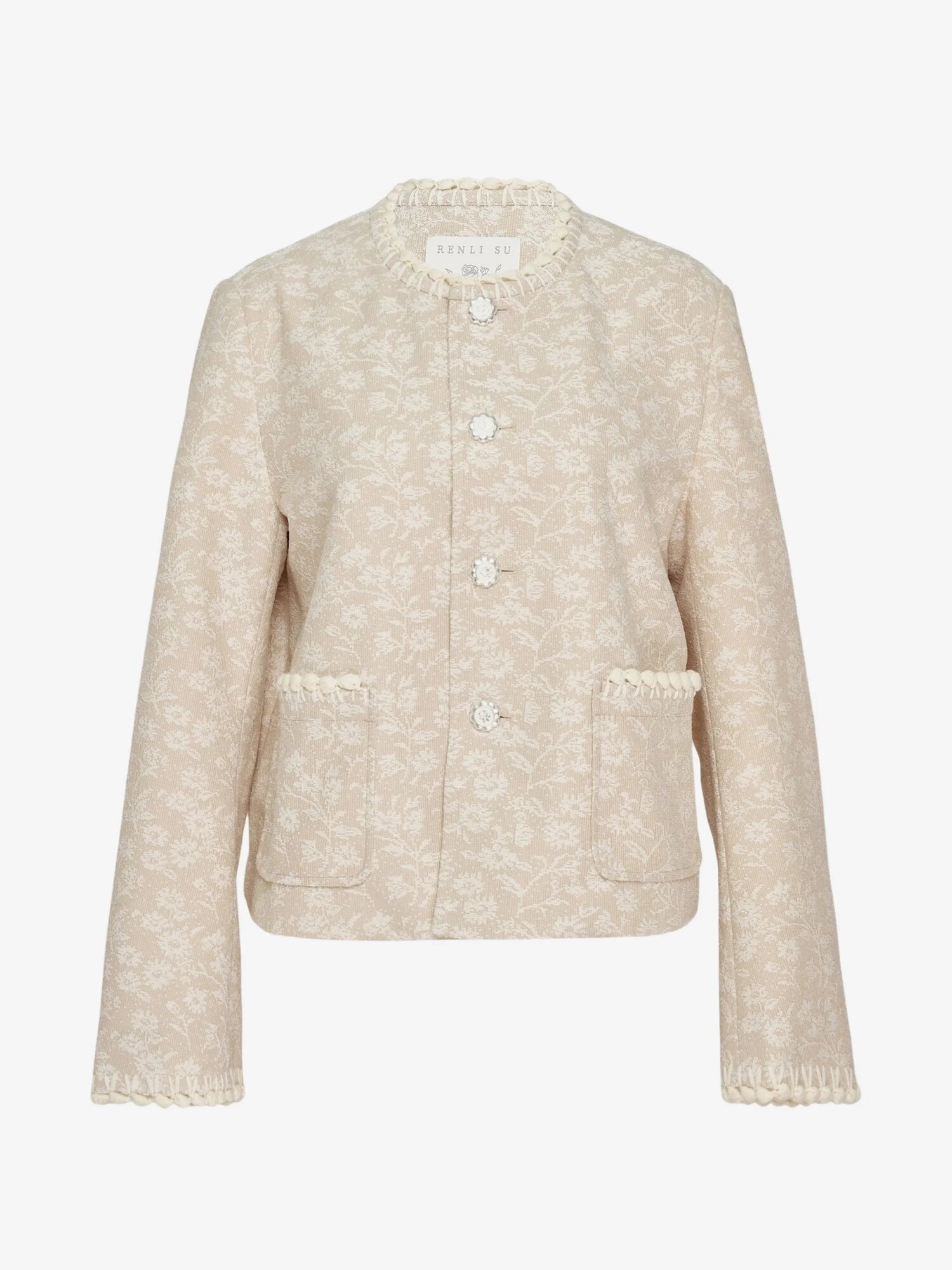 Пиджак Floral-motif button-up jacket