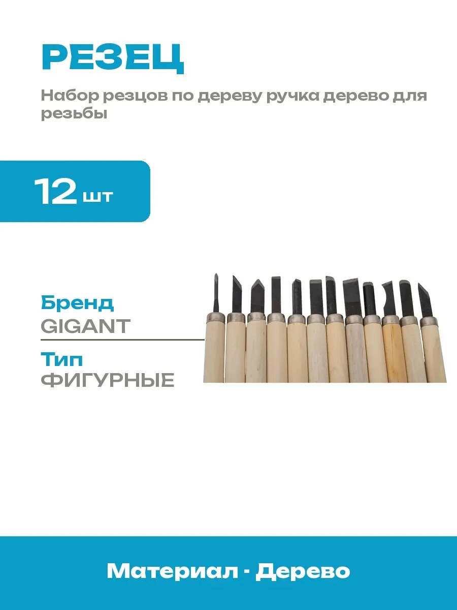 Фигурные резцы по дереву 12 предметов для резьбы столярные
