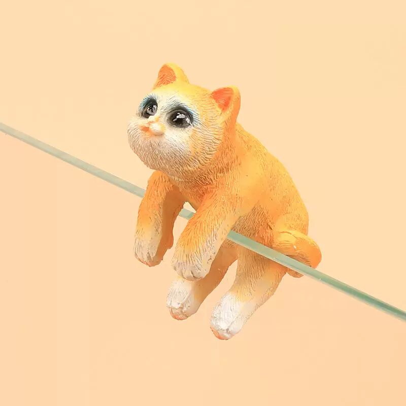 Желтый котенок №3, аквариумный подвесной декор, 3D фигурка для рыб, декорация для стола
