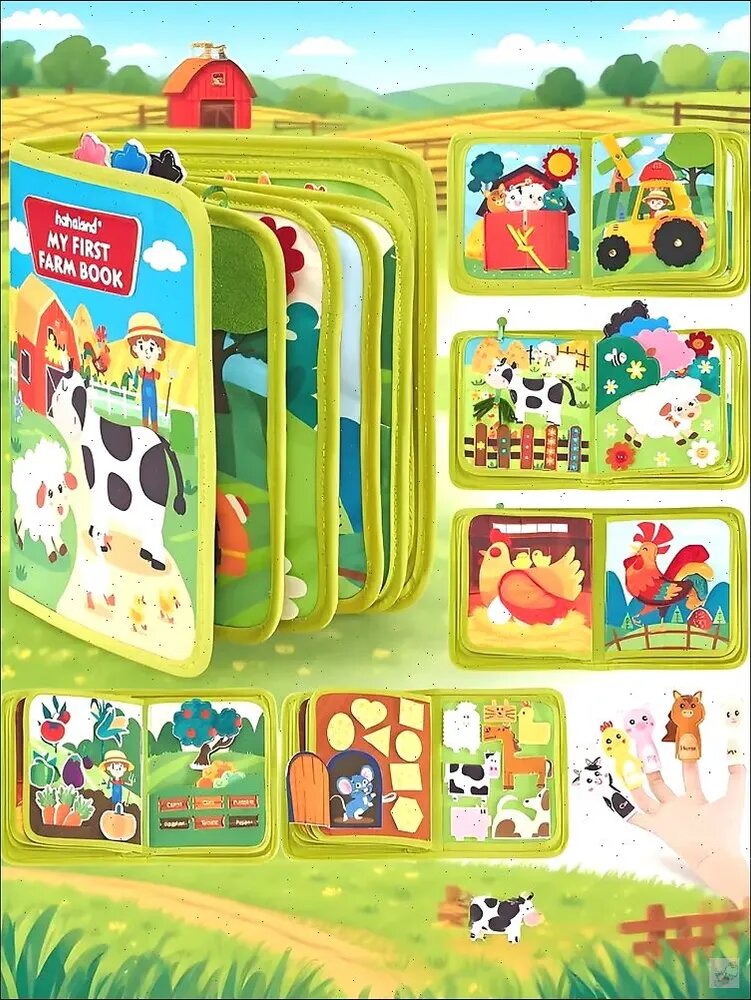 Детская развивающая фетровая книжка My first farm для детей 1-3 лет, ферма