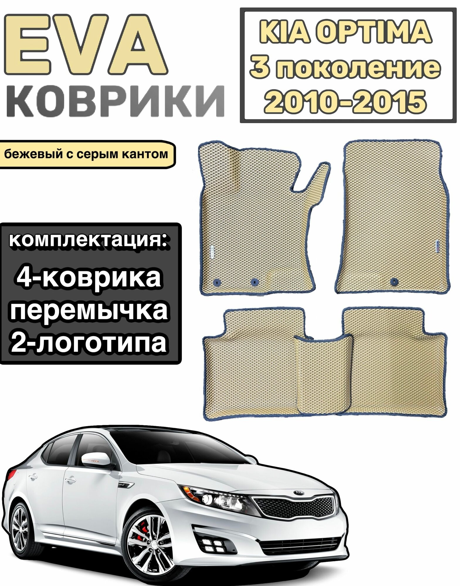 Комплект EVA с бортами для KIA OPTIMA 3 2010-2015/ КИА оптима 3.