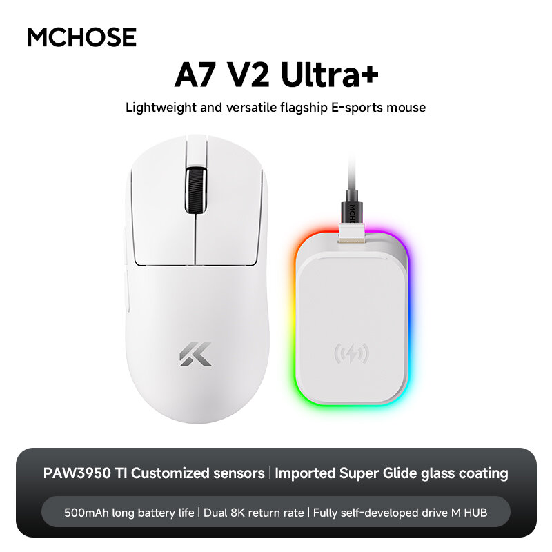 MCHOSE A7 V2 Ultra+ Лёгкая беспроводная игровая мышь для чемпионов