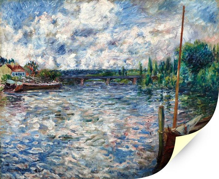 "Сена в Шату", Ренуар П, картина для интерьера (репродукция) (40х33 см / без подрамника)