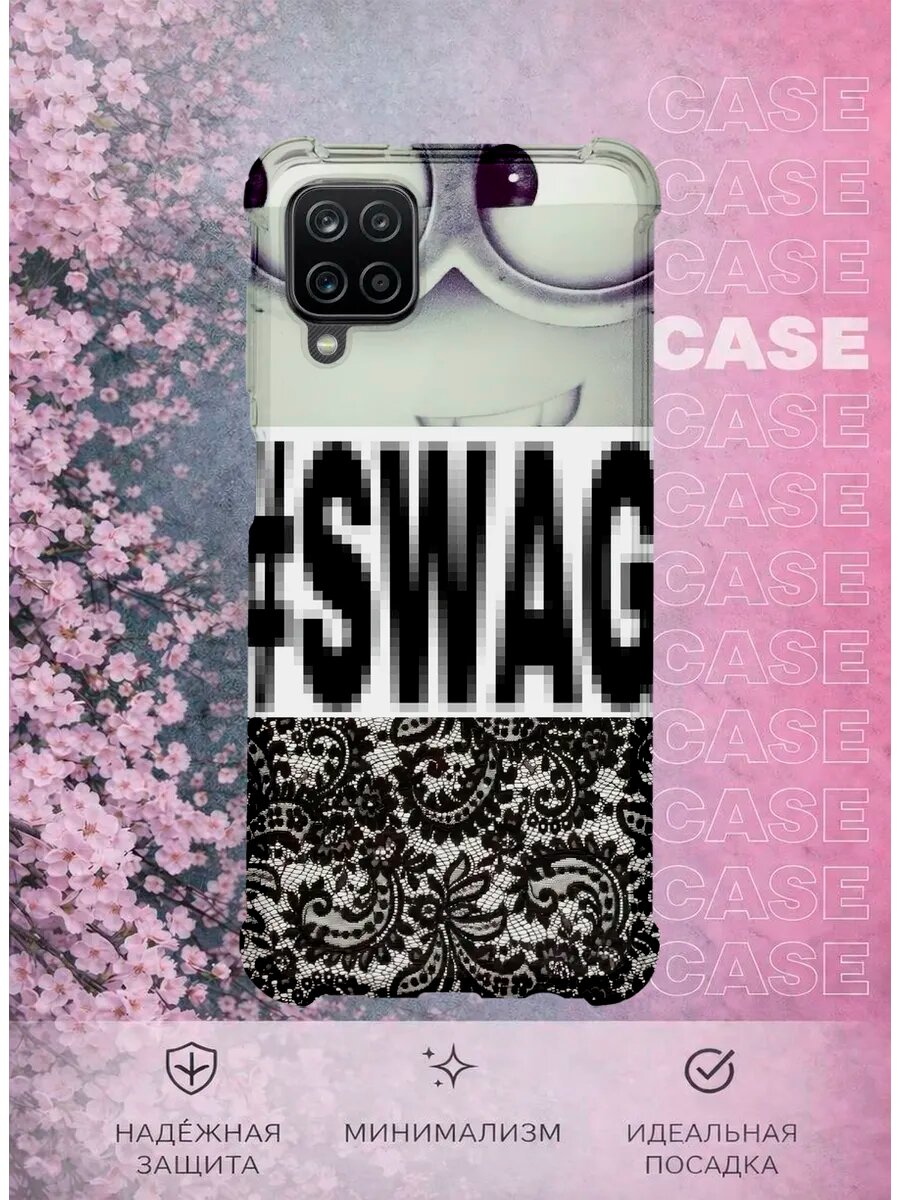 Чехол на Samsung A12 с принтом swag миньон кружева