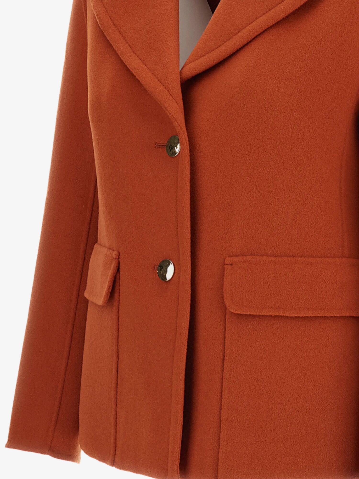 Куртка Max Mara Single-breasted wool jacket, размер 46, оранжевый — фото 1