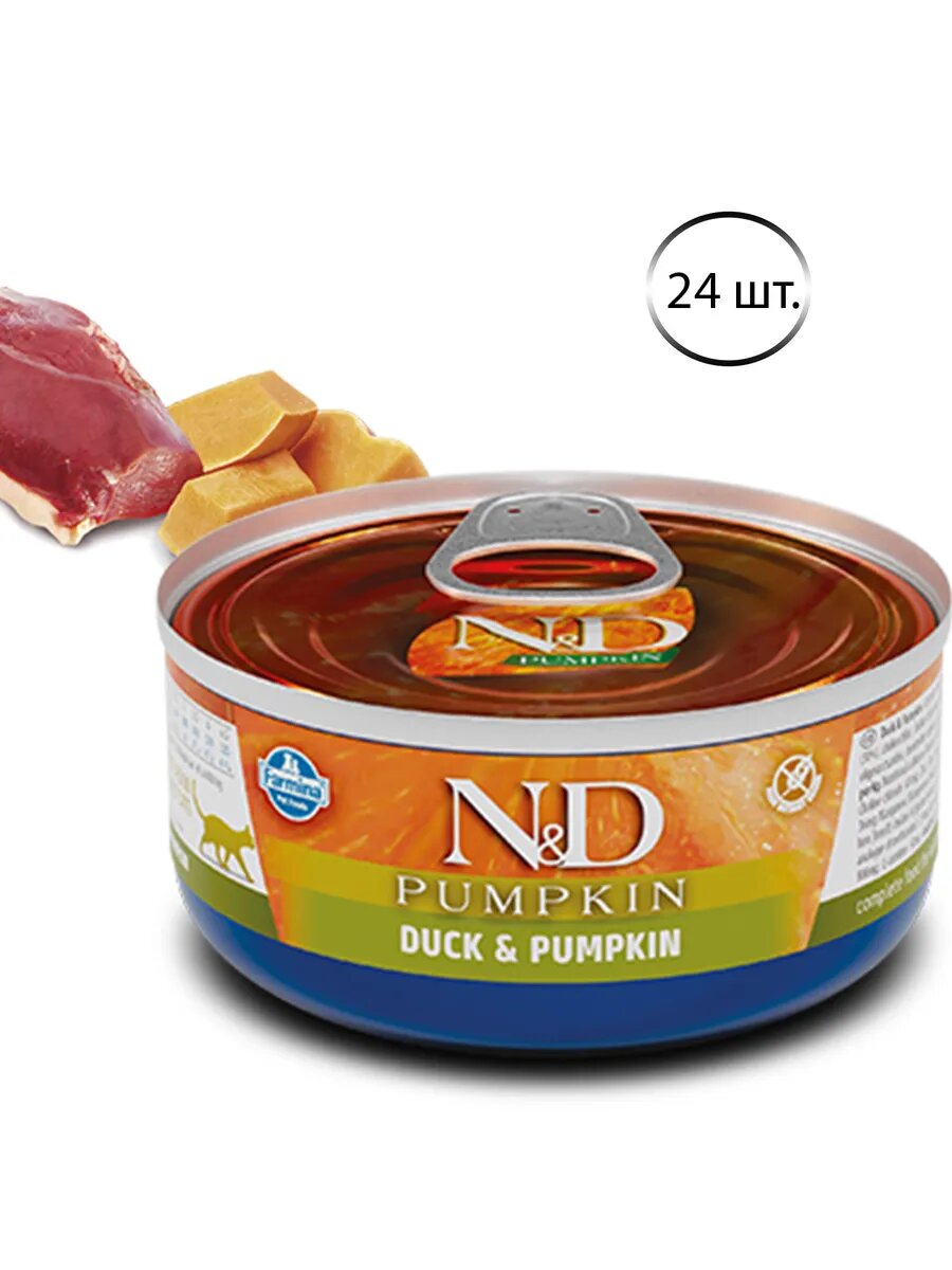 Влажный корм для кошек Farmina N&D Pumpkin утка с тыквой 70 г (24 шт/кор)