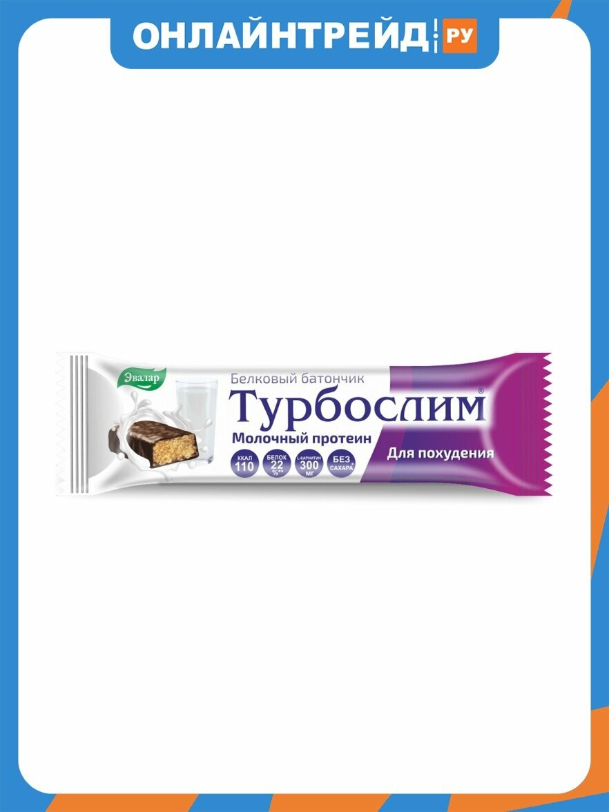 Белковый батончик Эвалар Турбослим для похудения на основе молочного белка 50 г