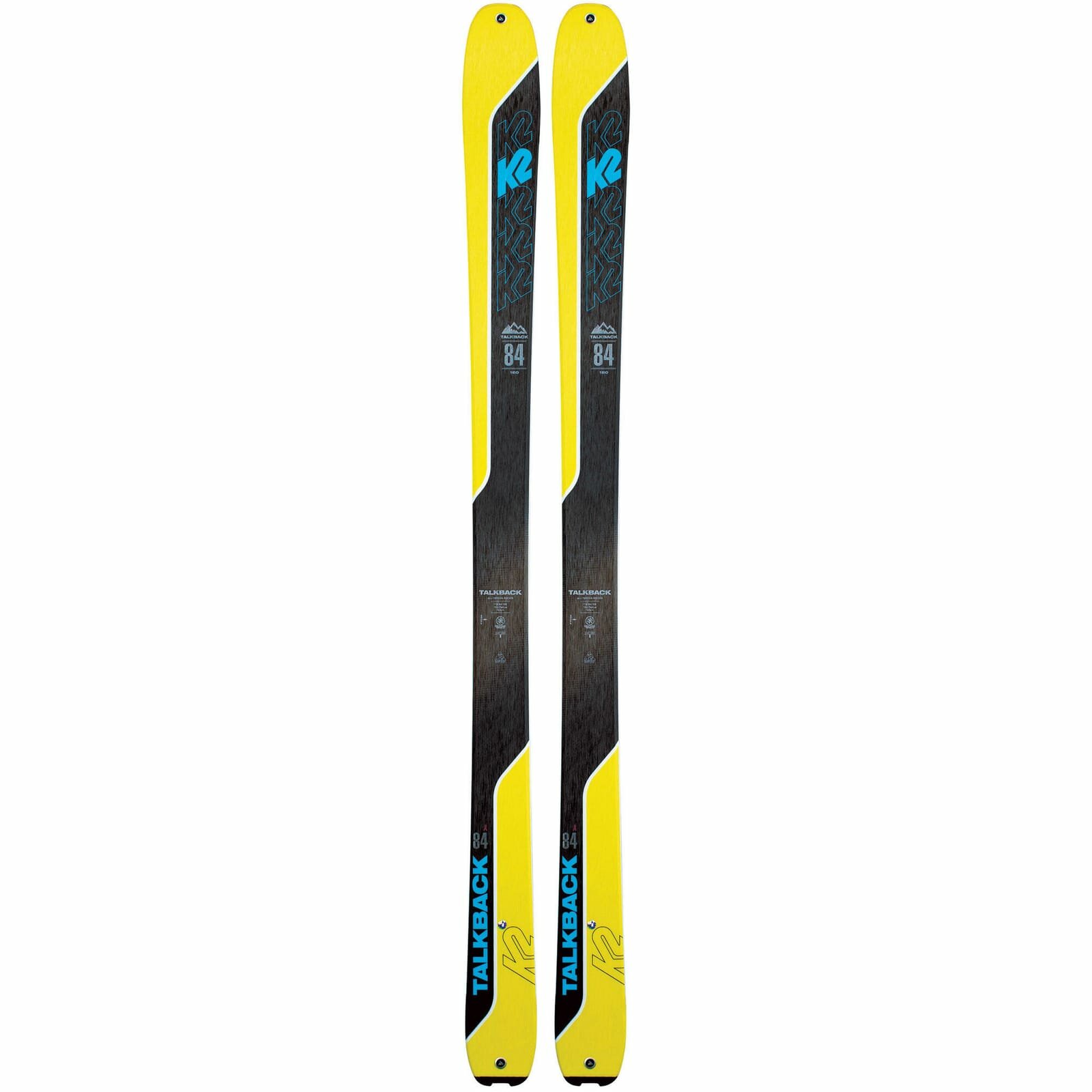 DECATHLON лыжи скитуровые женские K2 Talkback 84, желто-черный, ростовка 160 см