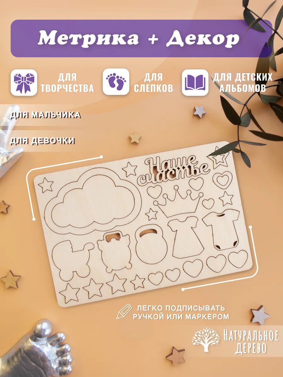 Декор для слепков метрика+облачко
