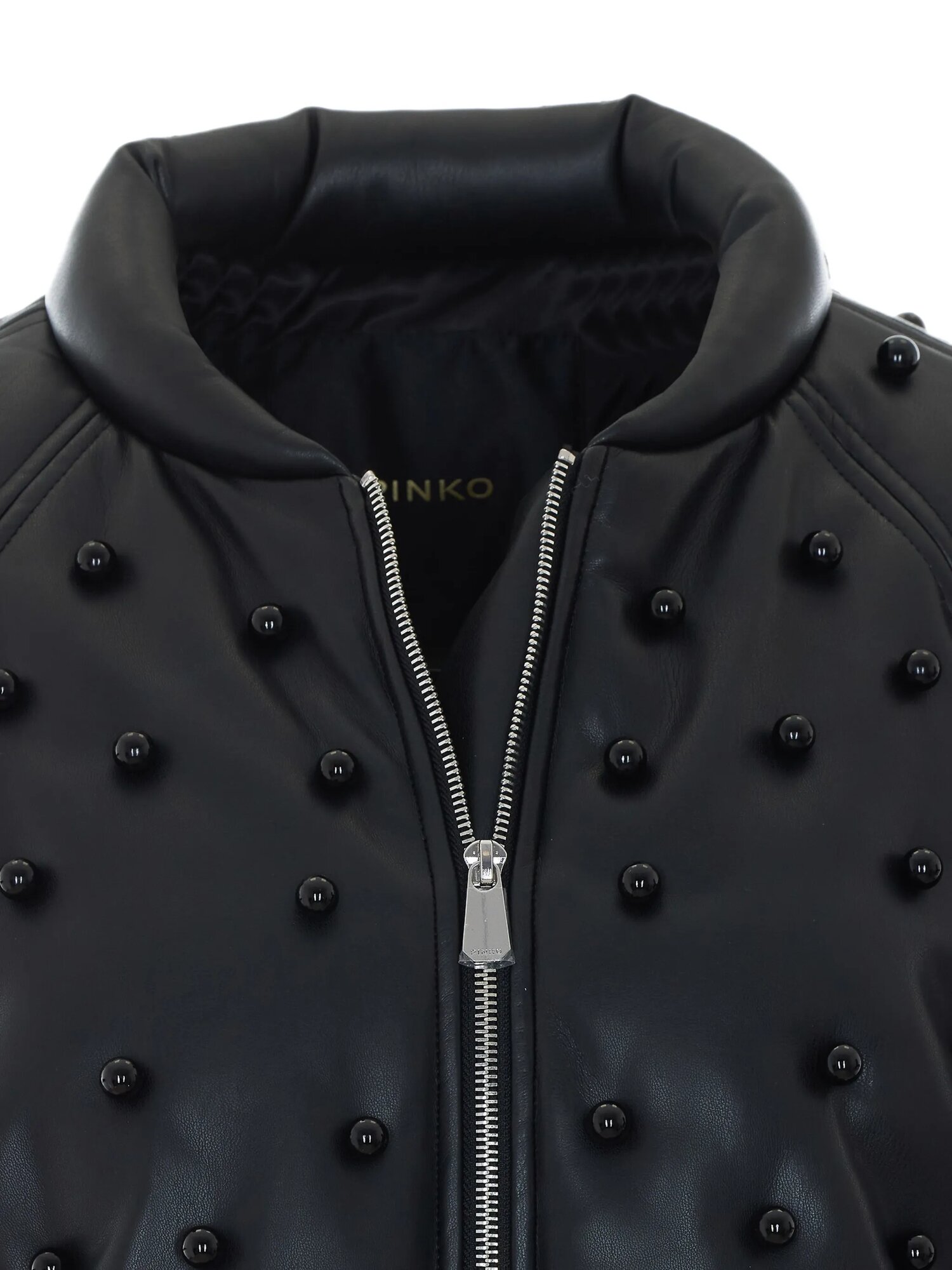 Куртка Pinko Bead-embellished cropped jacket, размер 42, black — фото 1