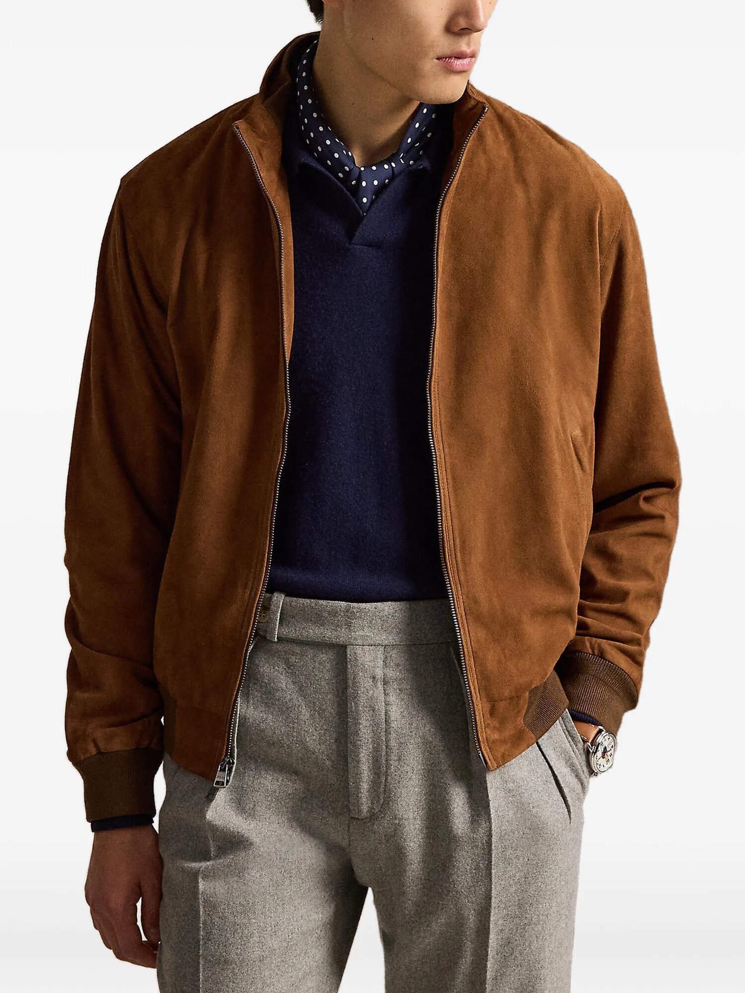 Куртка Polo Ralph Lauren The Charleton suede jacket, размер 52, brown — фото 1