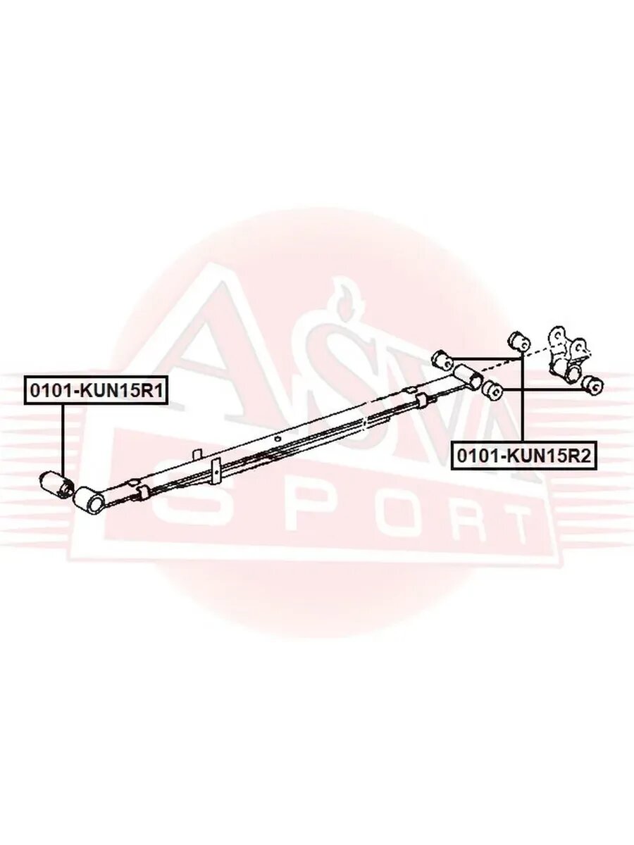 Сайлентблок задней рессоры Toyota Hilux 2005-2012, GGN15/GGN