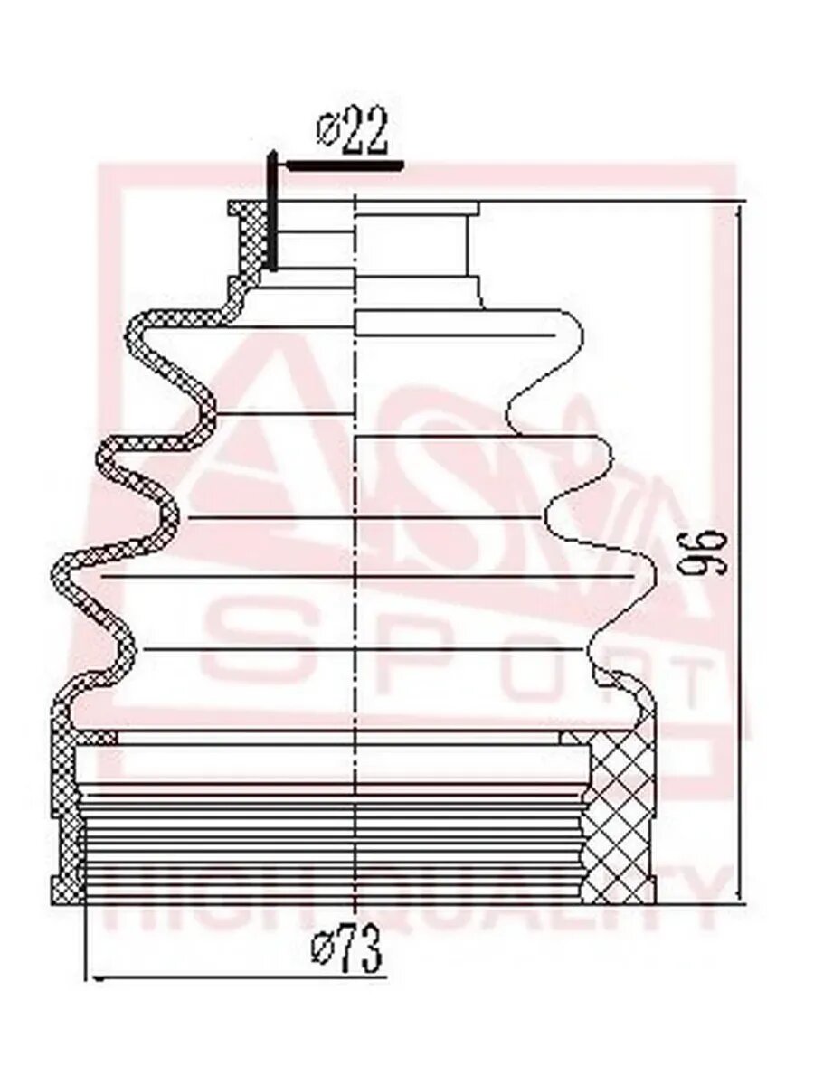 Пыльник ШРУС 22x67x90 Nissan Qashqai J10 в комплекте