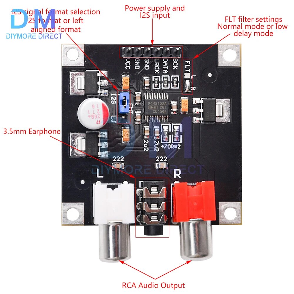 Diymore PCM5102 DAC декодер для Arduino
