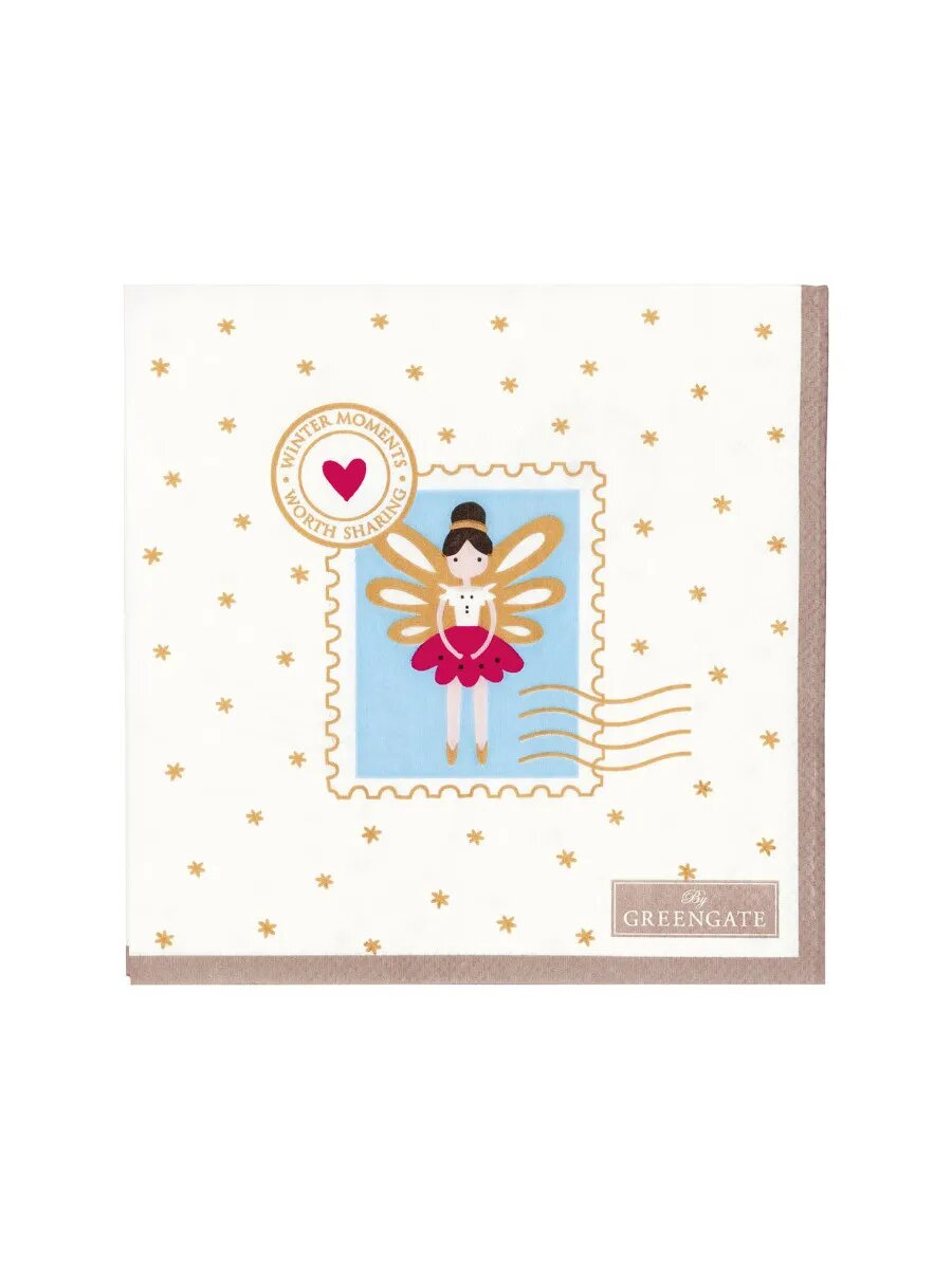 Салфетки бумажные Xmas letter white 25х25 см 20 шт