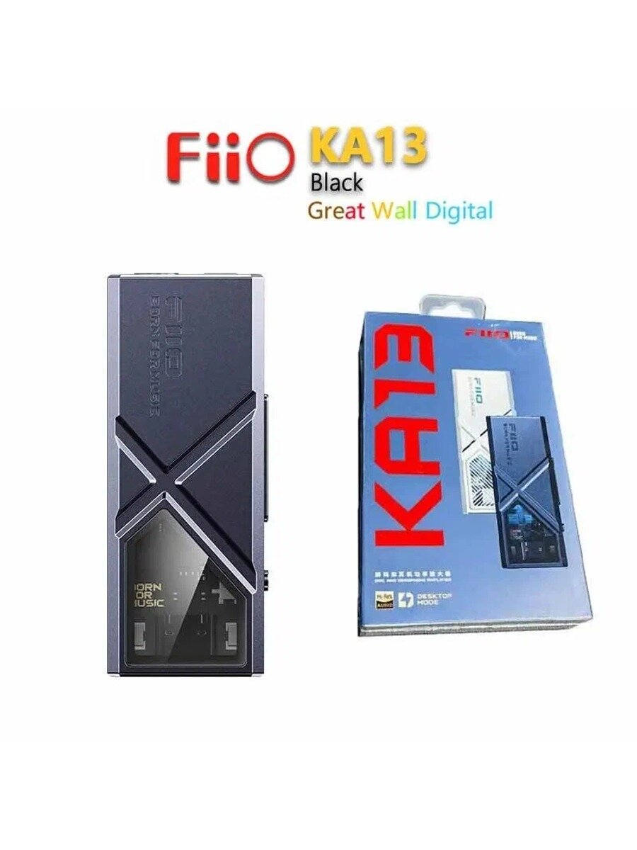 Fiio KA13 Портативный Аудиодекодер USB DAC, Усилитель Для Наушников AMP, Black