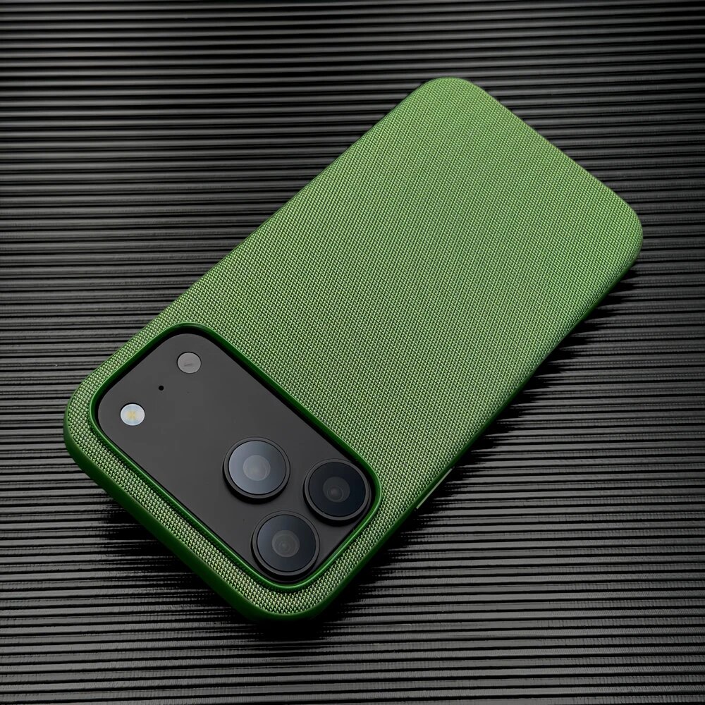 Роскошный чехол из технологичной ткани для iPhone 18, 17, 16, 15, 14, 13, Айфон 14 Про Макс, Green
